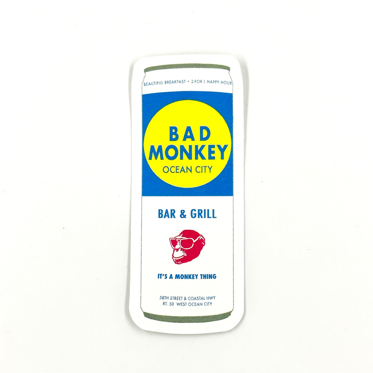 Bad Monkey Nooner Monkey Sticker – Bad Monkey OC
