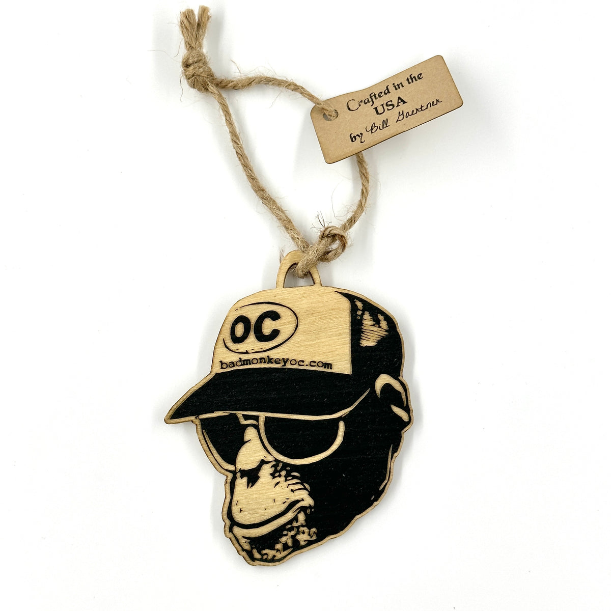 Trucker Monkey Laser Engraved Ornament – Bad Monkey OC