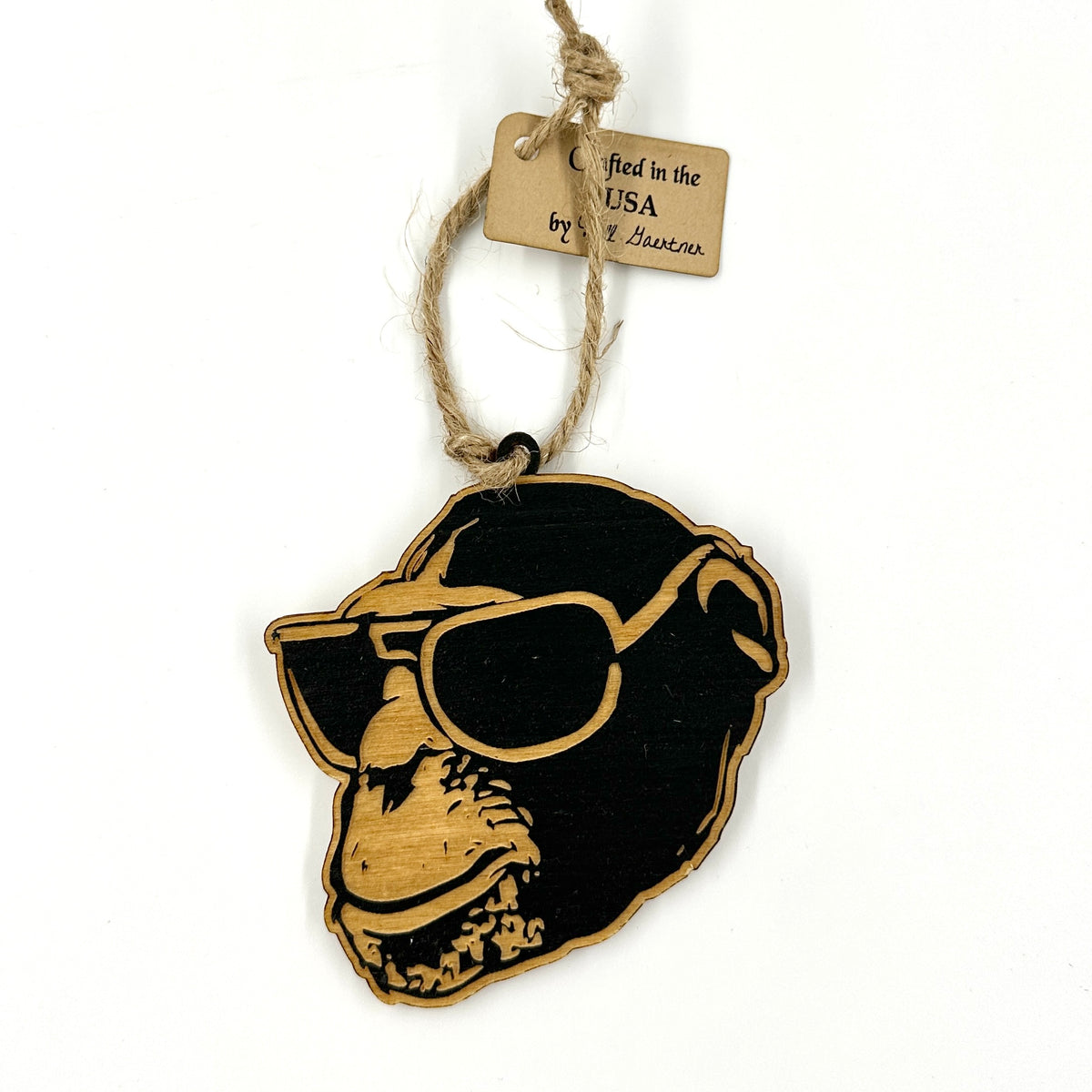 Monkey Head Laser Engraved Ornament – Bad Monkey OC